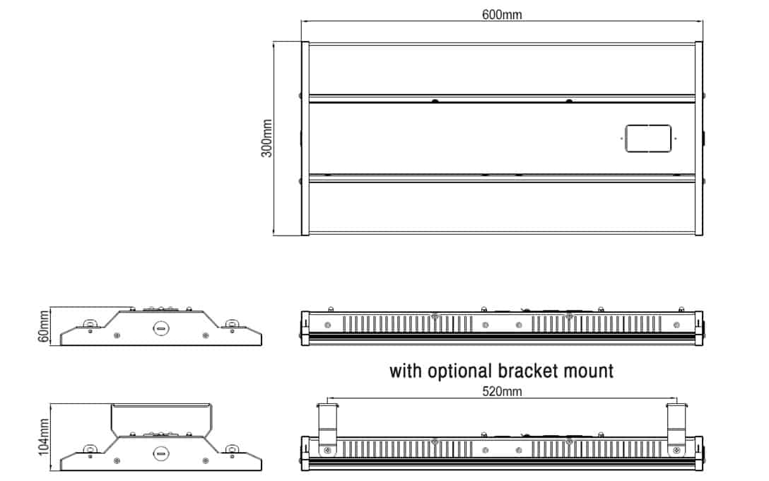 165W White High Bay LED Panel Troffer Light - NightRider LEDS ...